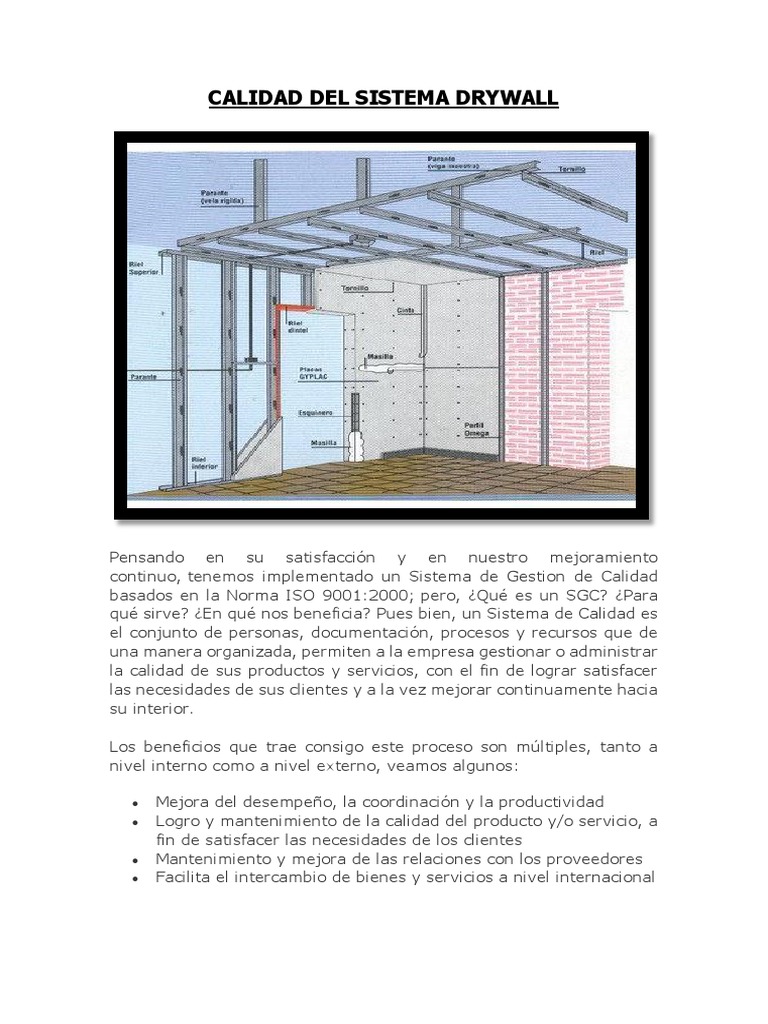 Calidad Del Sistema Drywall | PDF | Calidad (comercial) | Economias