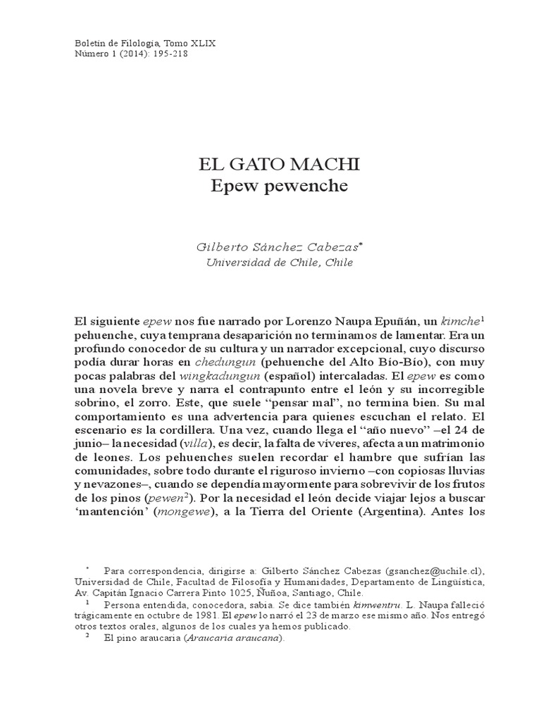 Epew Mapuche | PDF | Fonología | Traducciones