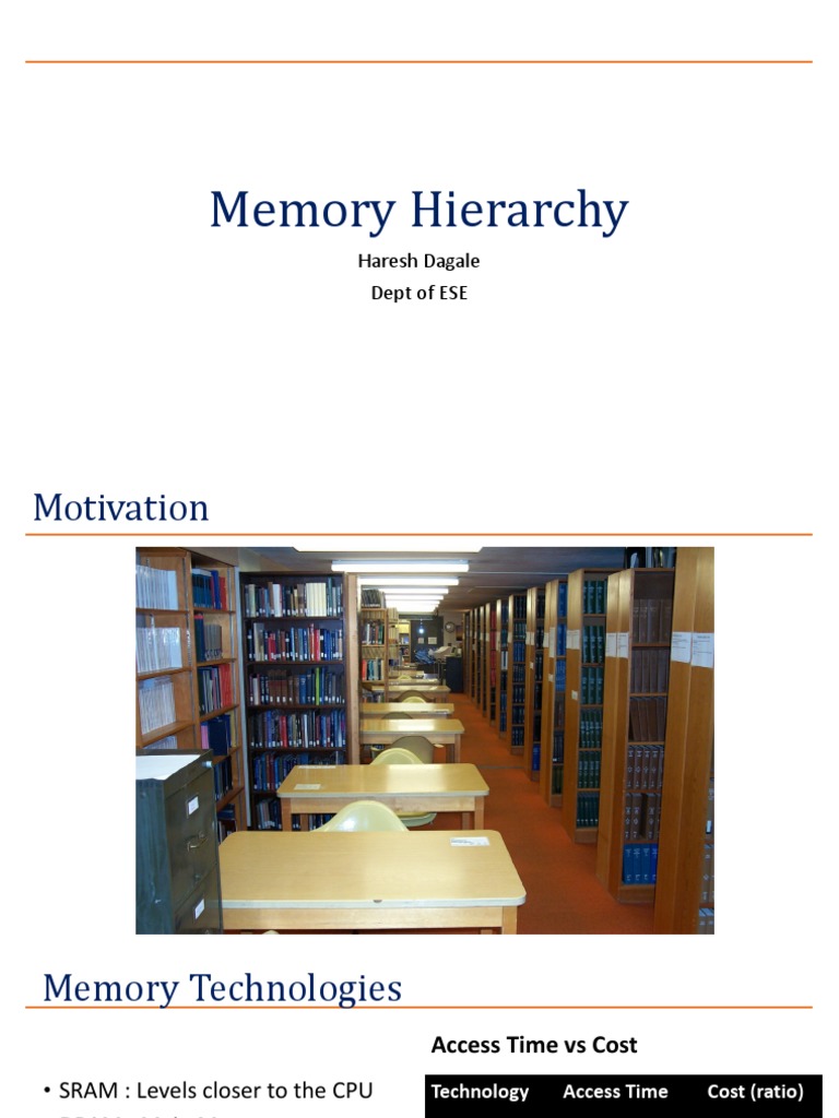 Memory Hierarchy: Haresh Dagale Dept of ESE | PDF | Cpu Cache | Cache (Computing)