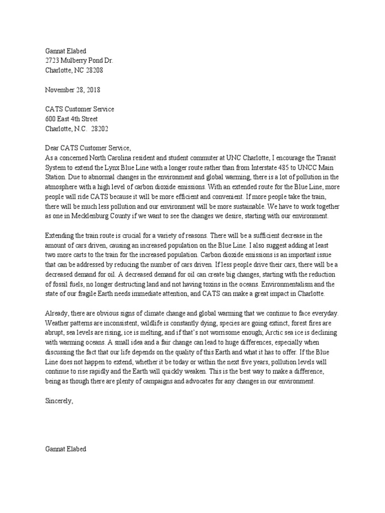 Sustainability Letter | PDF | Global Warming | Environmentalism