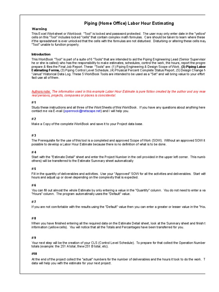 2a Piping Estimate & Summary Example | PDF | Specification (Technical ...