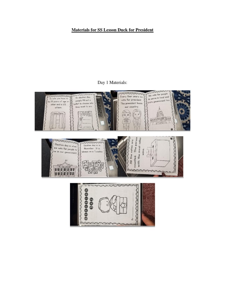 Materials For Ss Lesson Duck For Pres | PDF