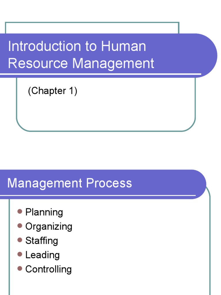 Introduction To Human Resource Management: (Chapter 1) | PDF | Human ...