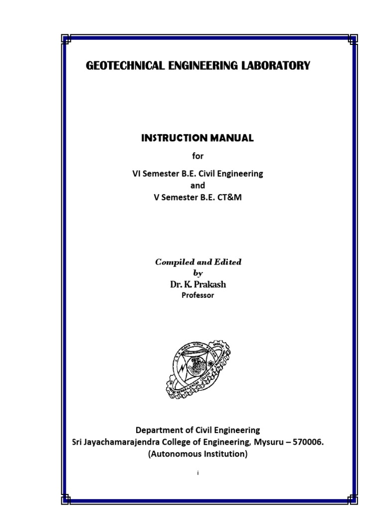 Lab Manual Geotech | PDF | Density | Physical Sciences