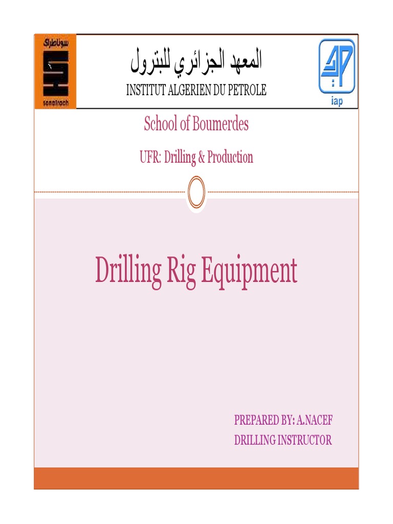 1-Drilling Rig Equipment | PDF | Drilling Rig | Pump
