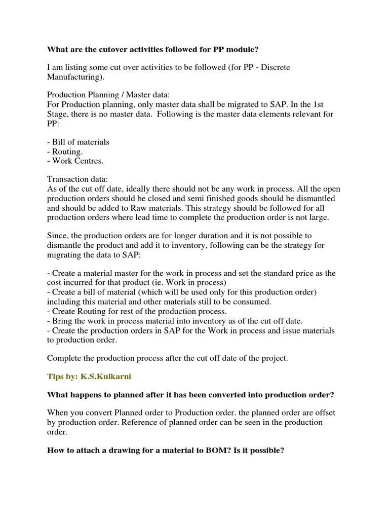 SAP PP Materials Requirement Planning HTTP Sapdocs Info | PDF | C ...