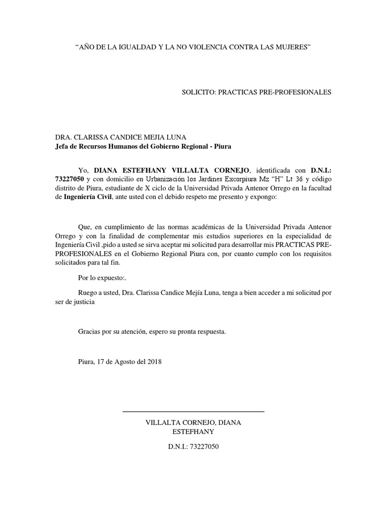 Solicitud de Practicas | PDF