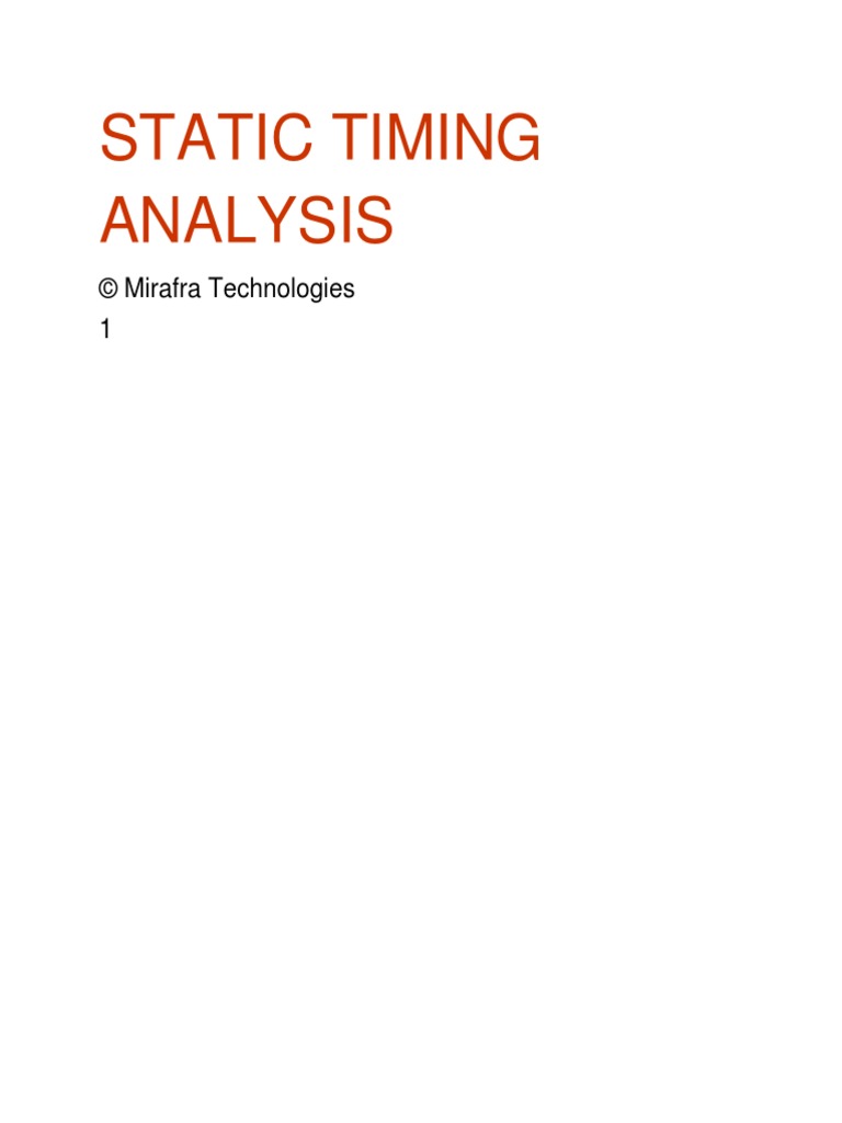 Static Timing Analysis | PDF | Electronic Design Automation | Digital ...