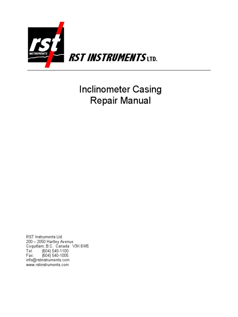 RST Instruments: Inclinometer Casing Repair Manual | PDF | Nature