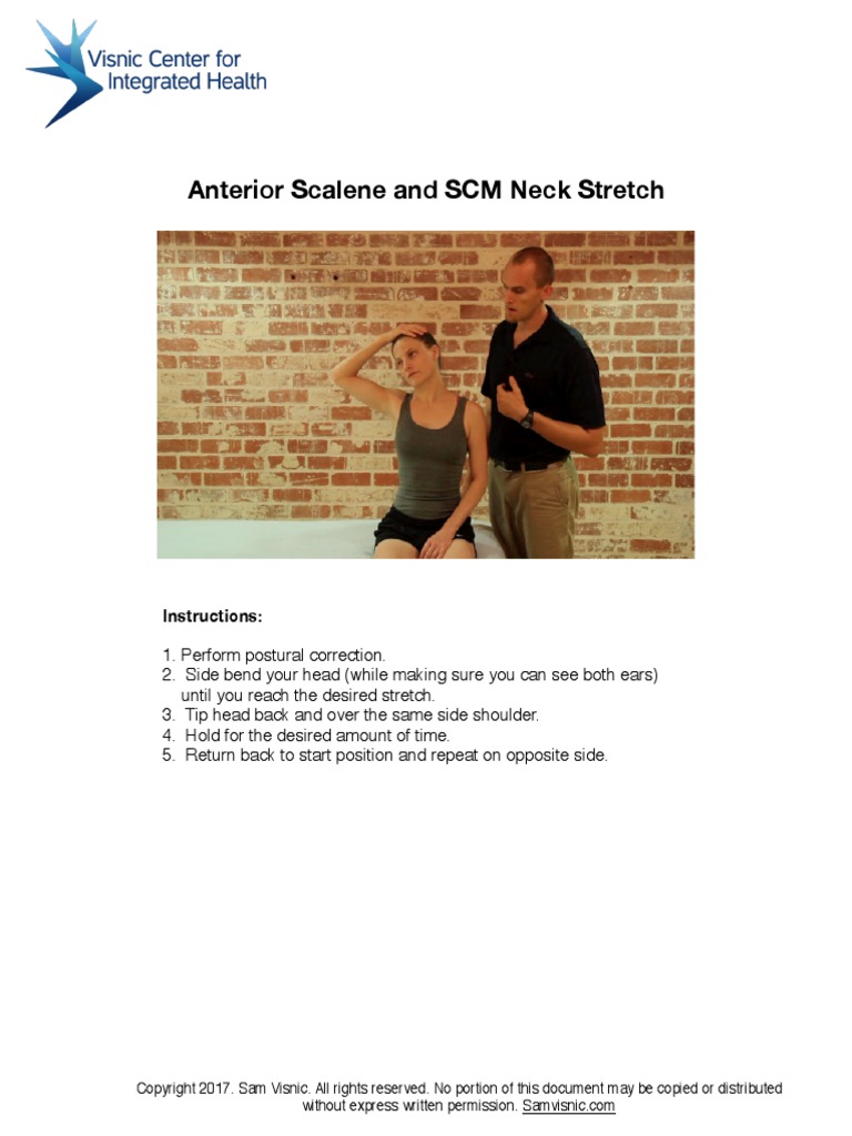 Anterior Scalene and SCM Neck Stretch | PDF