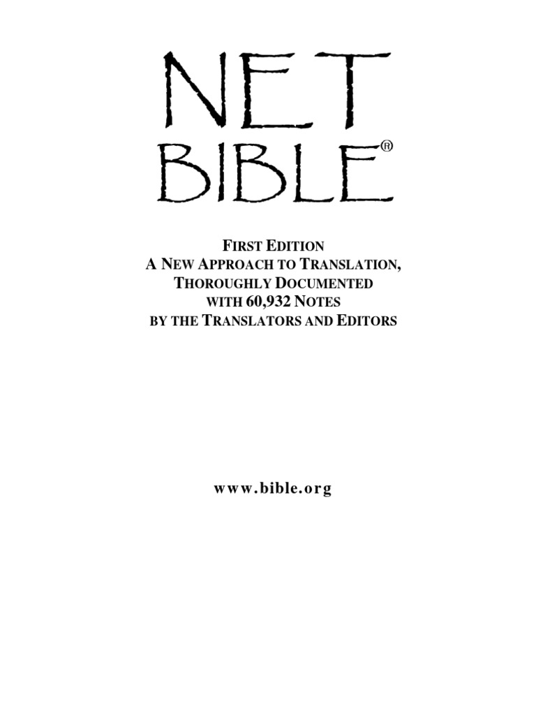 The NET Bible Translation | PDF | Bible Translations | Translations