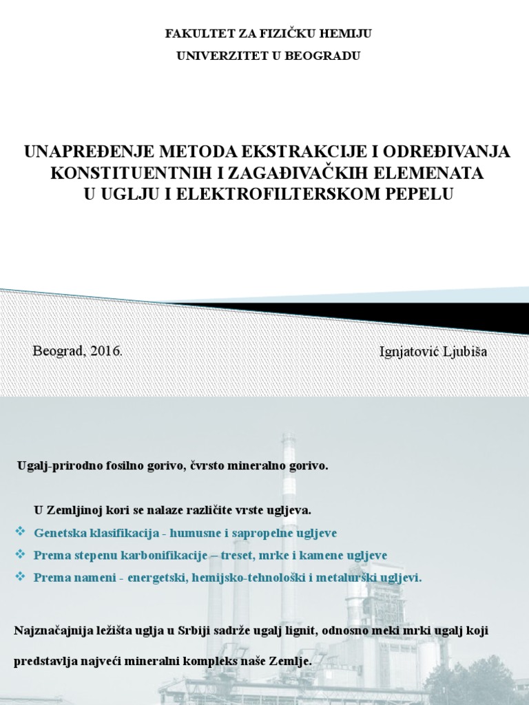 Zivotna Sredina Ugalj - LJ Ignjatovic | PDF