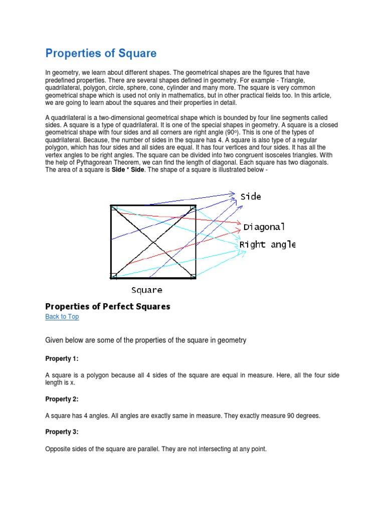 Properties of Square2 | Download Free PDF | Shape | Geometry
