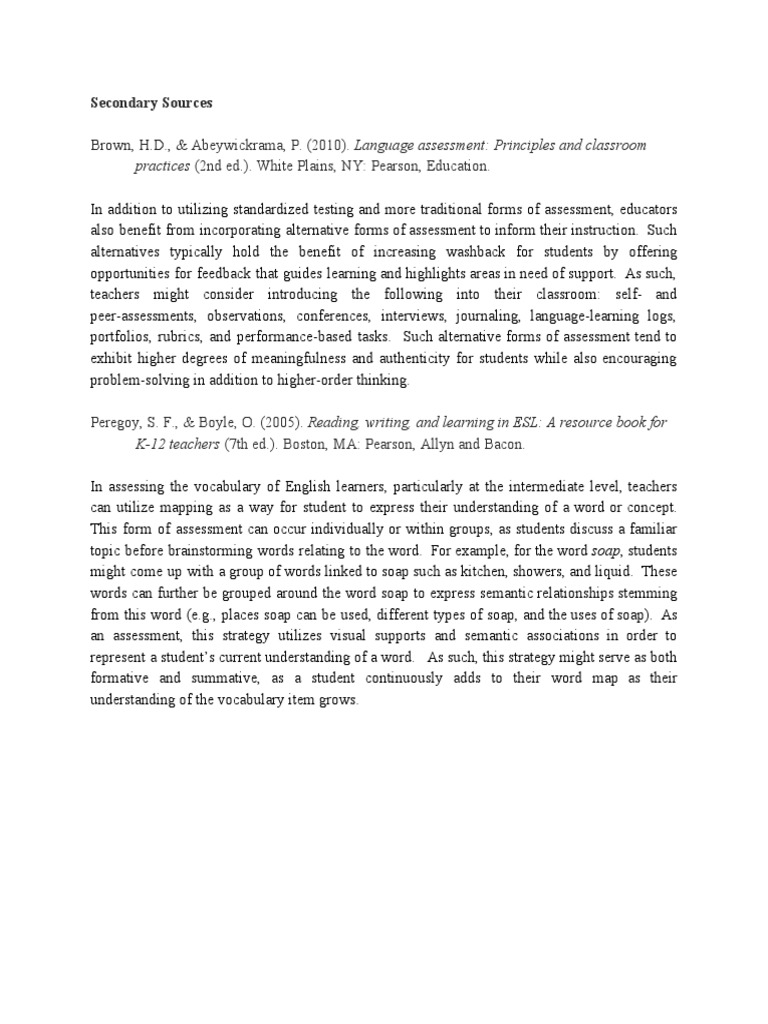 Secondary Sources | PDF | Educational Assessment | Applied Psychology
