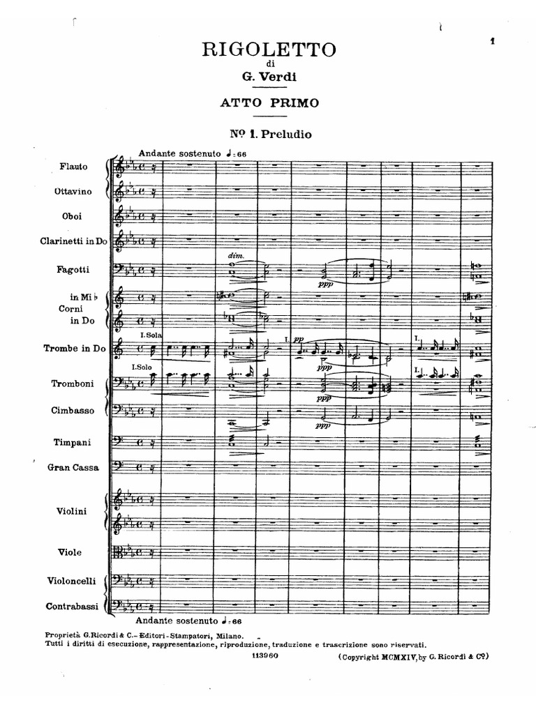 Verdi - Rigoletto Acto 1 | PDF