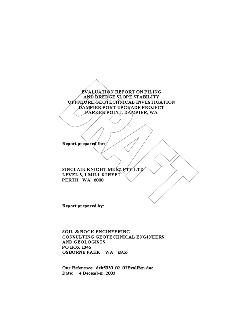 Geotechnical Interpretative Report Regarding Parker Point | PDF | Deep ...