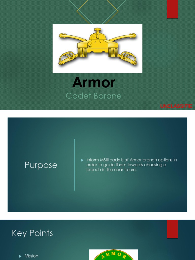 Armor Branch Presentation-Barone | PDF | Armoured Vehicles | Combat ...