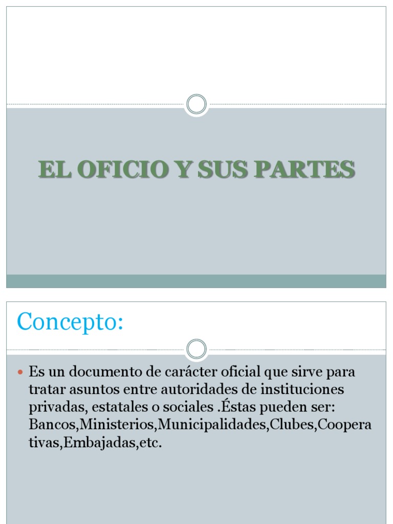 Estructura y partes de un oficio | PDF