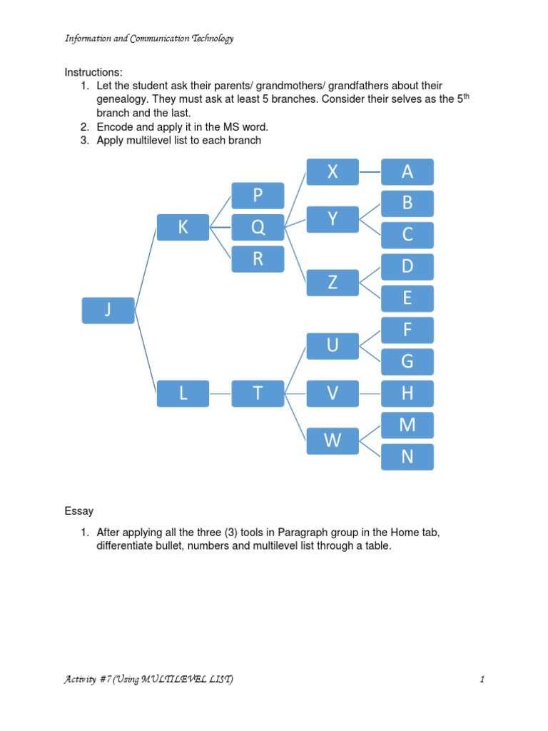 Activity 8 - Using Multilevel List | PDF