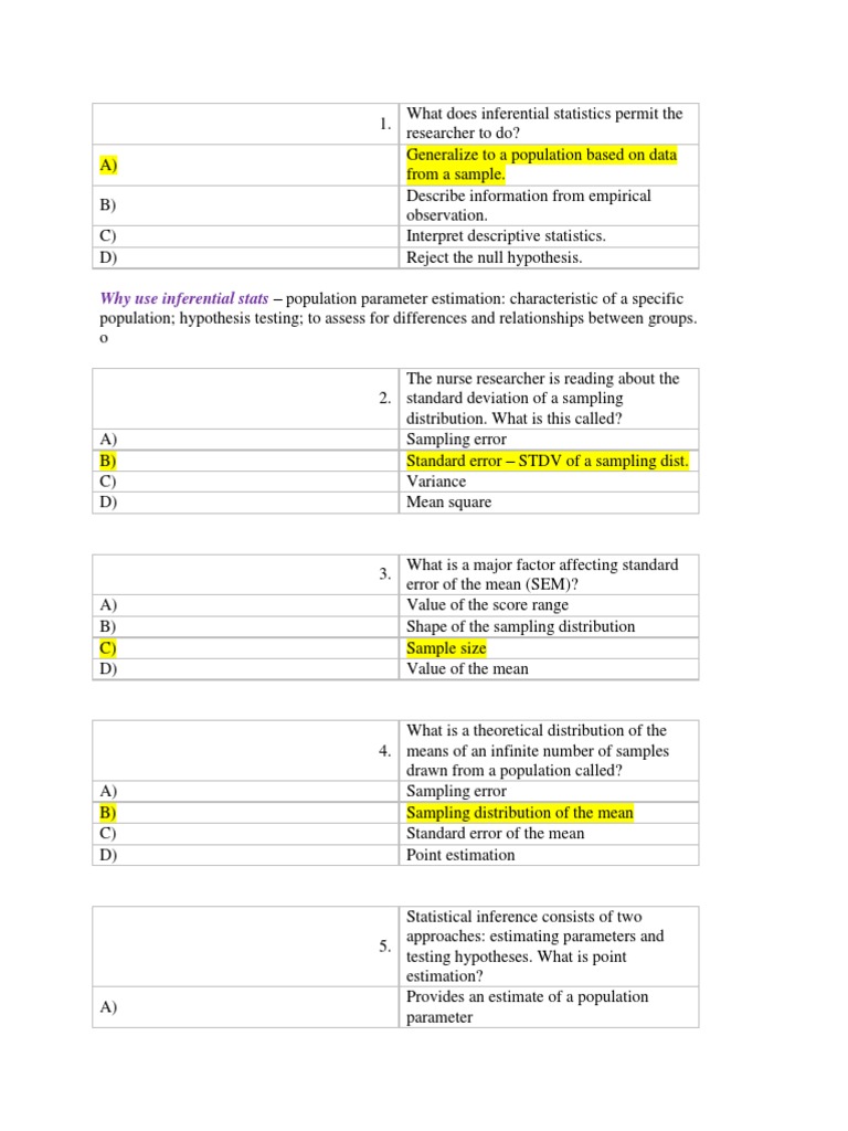 Polit & Beck Chapter 17 QUIZ | Statistical Hypothesis Testing | Statistics