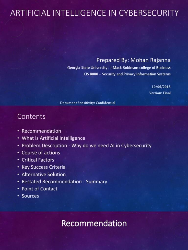 AI in Cybersecurity | PDF | Artificial Intelligence | Intelligence (AI ...