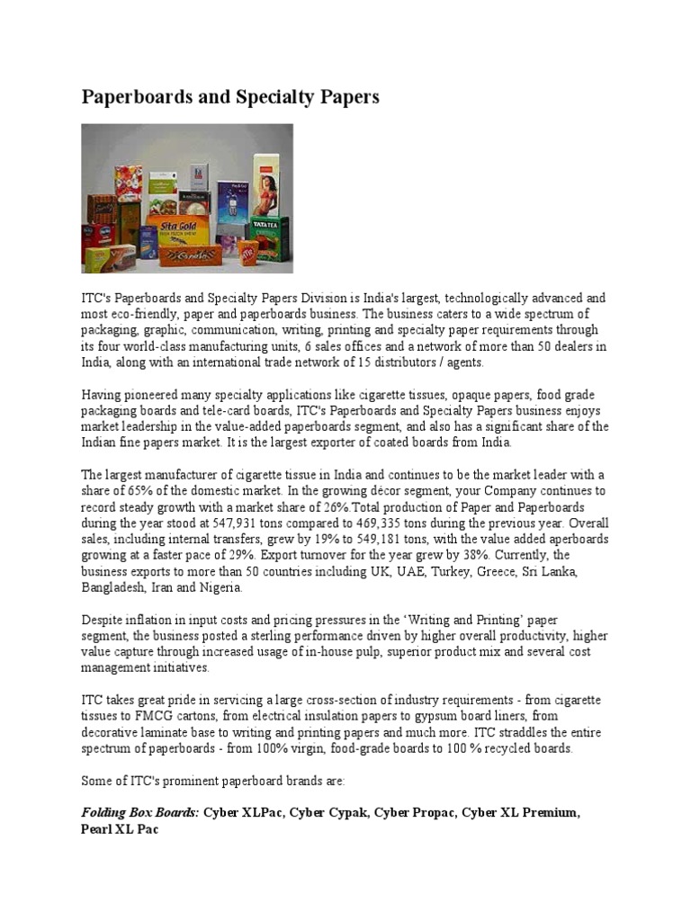 ITC's Leadership in Paperboards Industry | PDF | Paperboard | Paper