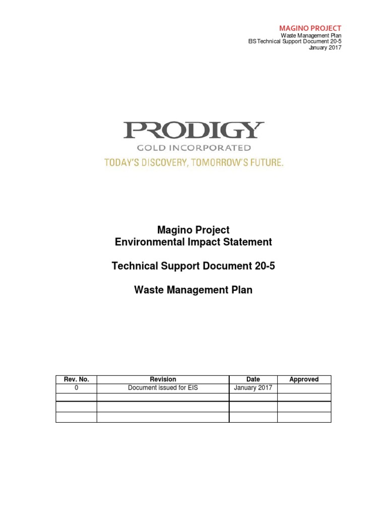 Magino Project Waste Management Plan | PDF | Waste Management | Reuse