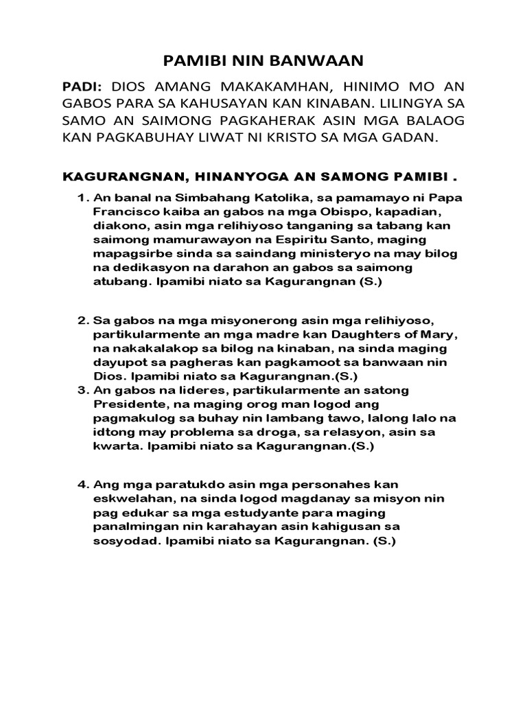 Pamibi Nin Banwaan | PDF