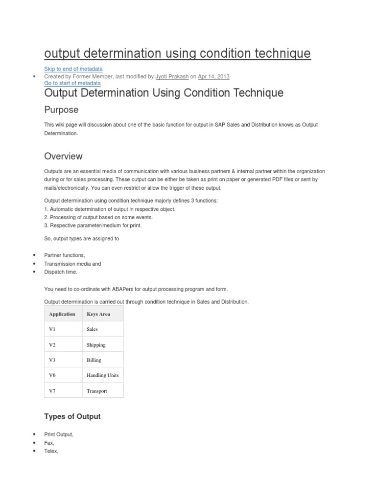 Configuring Output Determination Using Condition Technique in SAP Sales ...