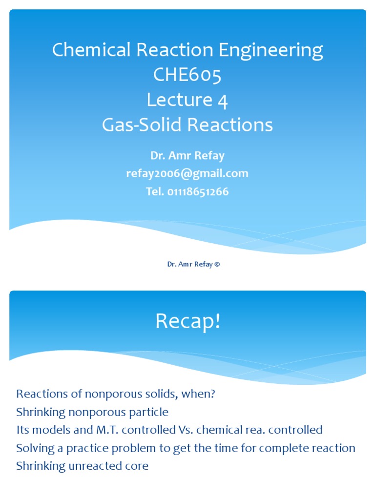 Gas Solid Reactions Lecture 4 - PDF | PDF