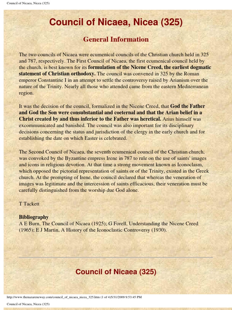 Council of Nicaea, Nicea | PDF | Arianism | God The Father