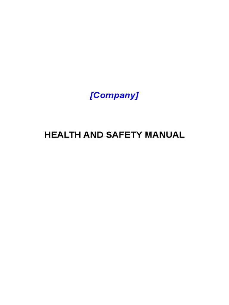 Health and Safety Manual Company Template | Download Free PDF ...
