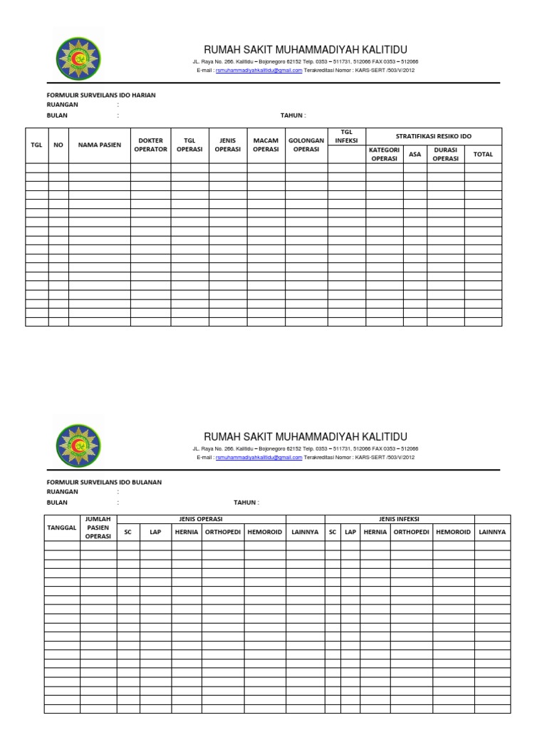 Formulir Surveilans Ido | PDF