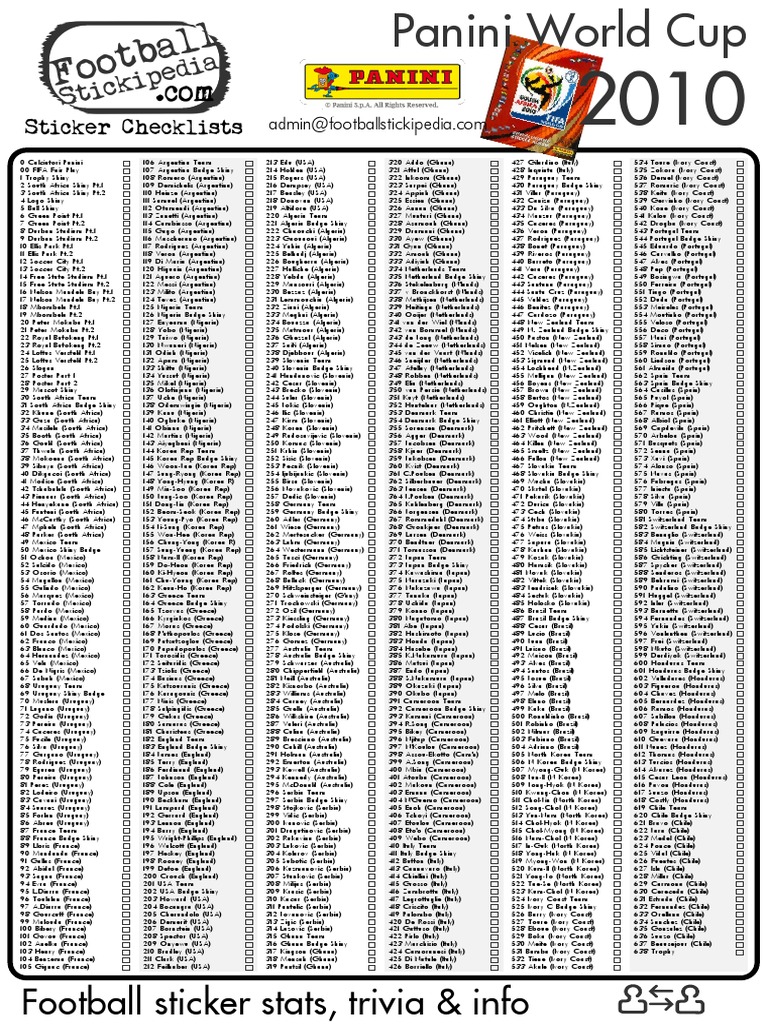 Checklist Worldcup2010 PDF | PDF