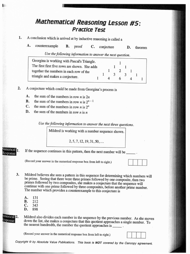 Inductive and Deductive Reasoning Practice Test | PDF