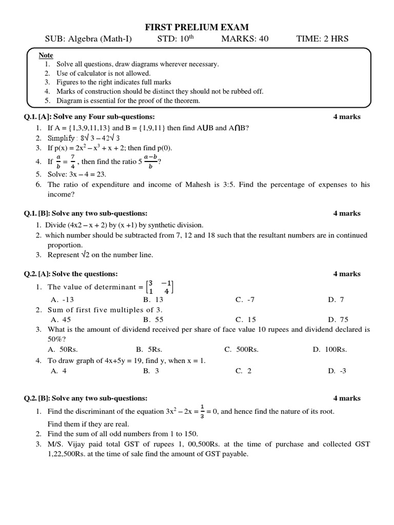 Prelium Paper 2019 | PDF | Teaching Mathematics | Science
