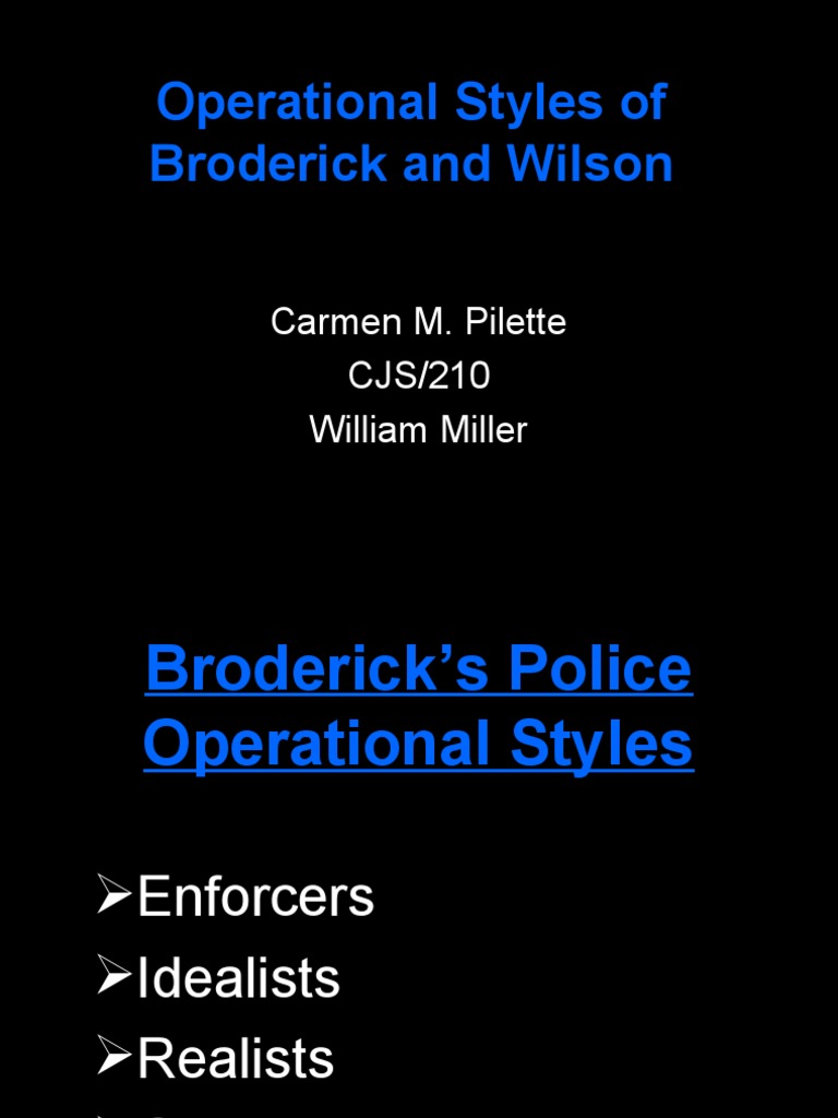 Police Operational Styles Overview | PDF