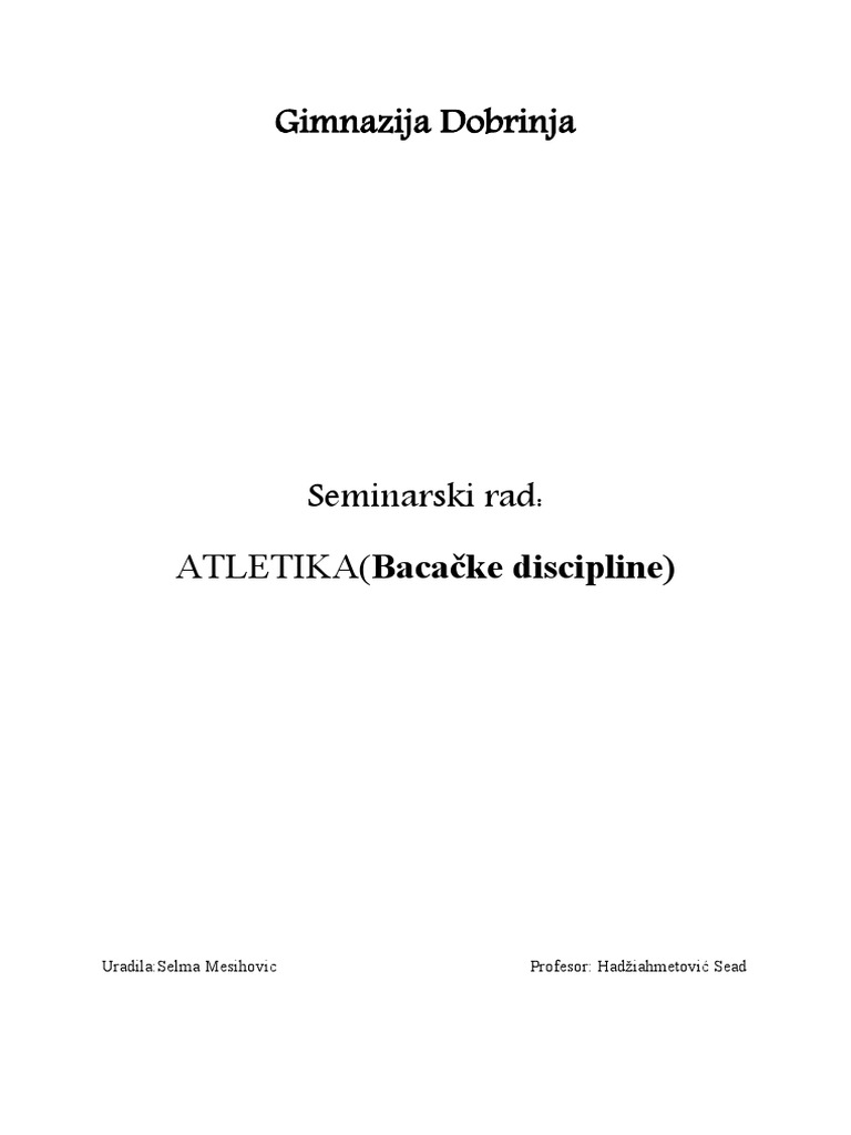 Atletika | PDF