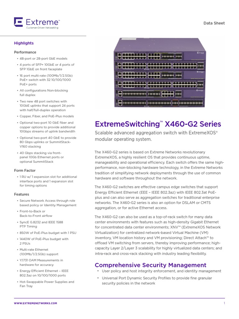 x460 g2 Data Sheet | PDF | Computer Network | Network Switch