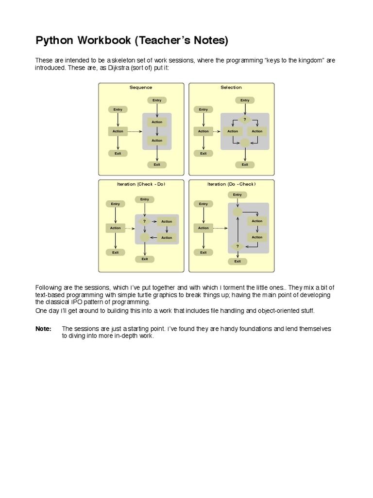 Python Workbook (Teacher's Notes) : Sequence Selection | PDF | Control ...