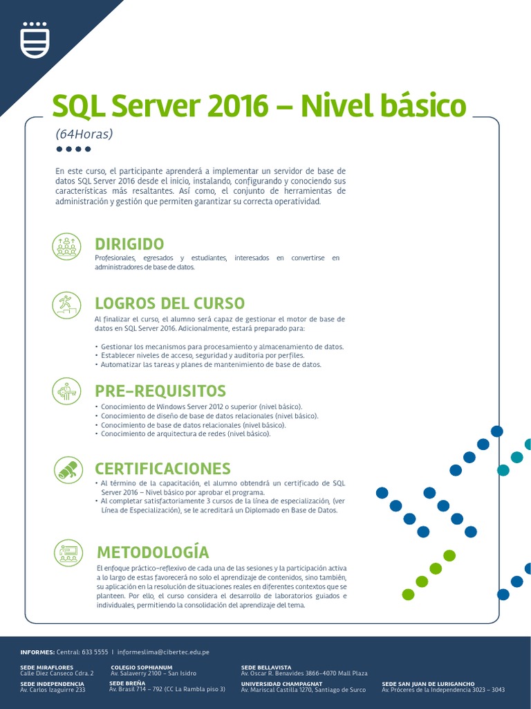 SQL Server 2016 Nivel Basico | PDF | Servidor SQL de Microsoft | SQL