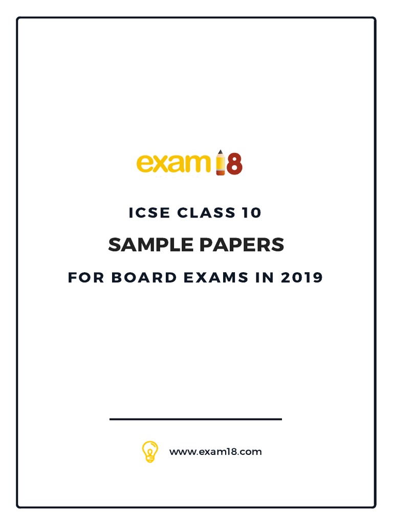 Exam18 ICSE Mathematics Sample Paper | PDF | Speed | Area