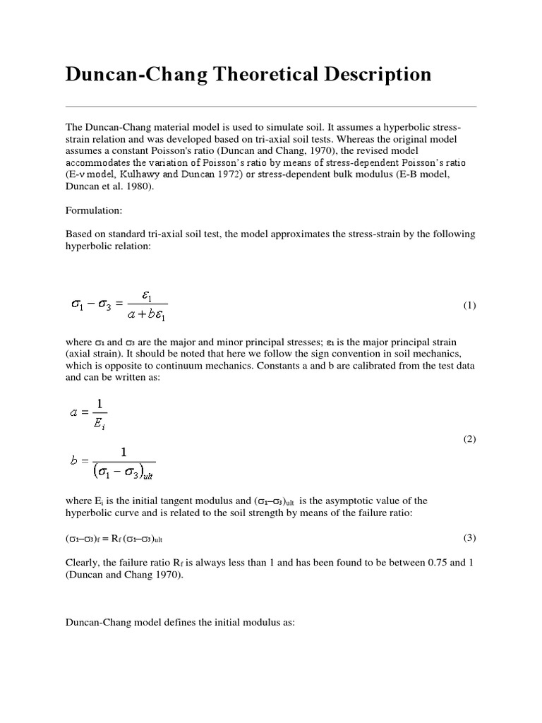 Duncan-Chang Hyperbolic Model | PDF | Elasticity (Physics) | Young's ...