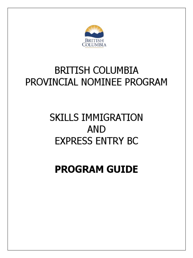 British Columbia Provincial Nominee Program | PDF | International ...