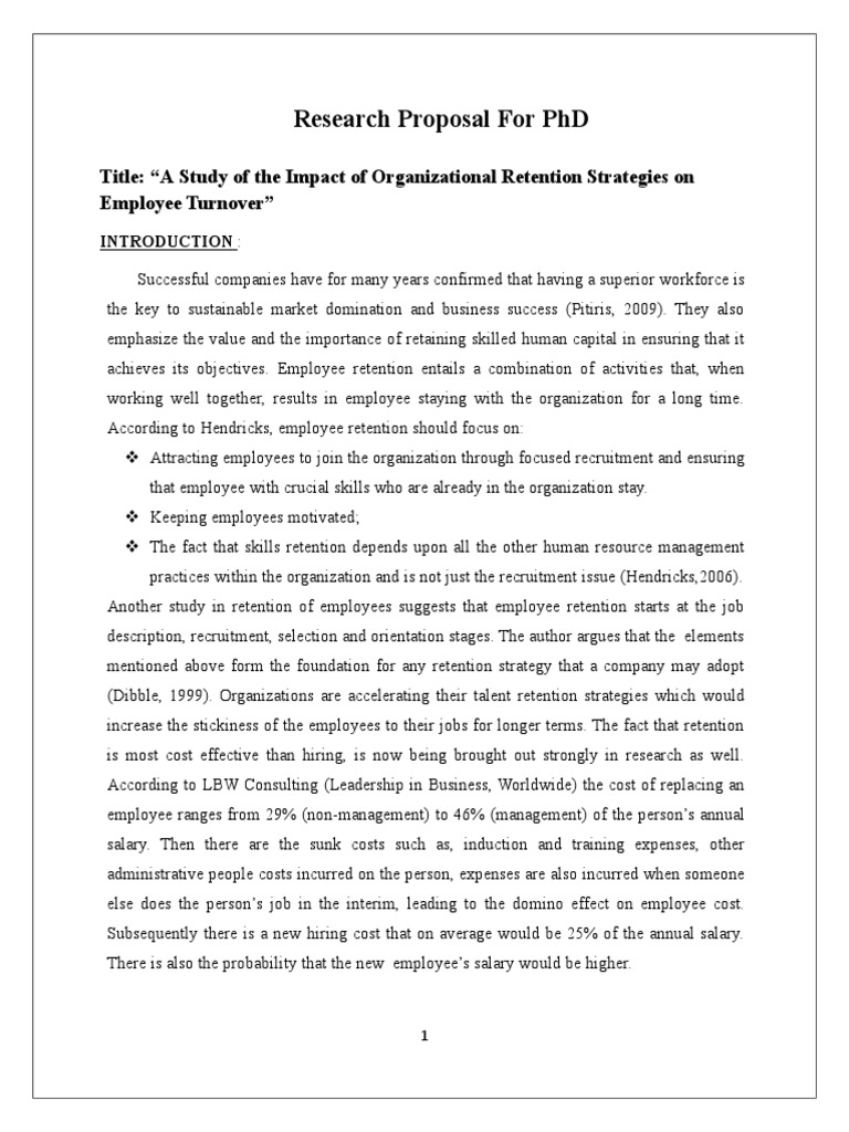 Research Proposal | PDF | Employee Retention | Recruitment