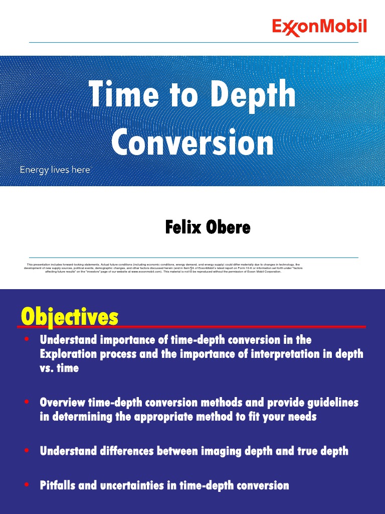 Time To Depth Conversion | PDF | Velocity | Geology
