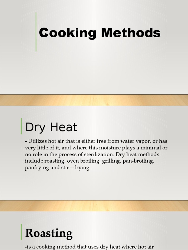 Overview of Cooking Methods | PDF | Grilling | Roasting