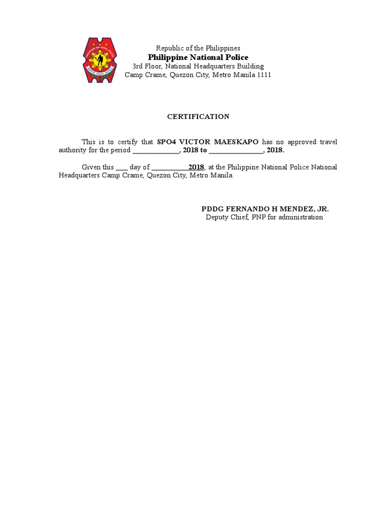 PNP HQ Cert Final | PDF