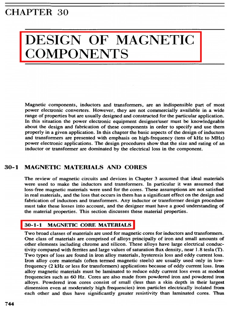 III-1 Design of Magnetic Components - by Ned Mohan | PDF