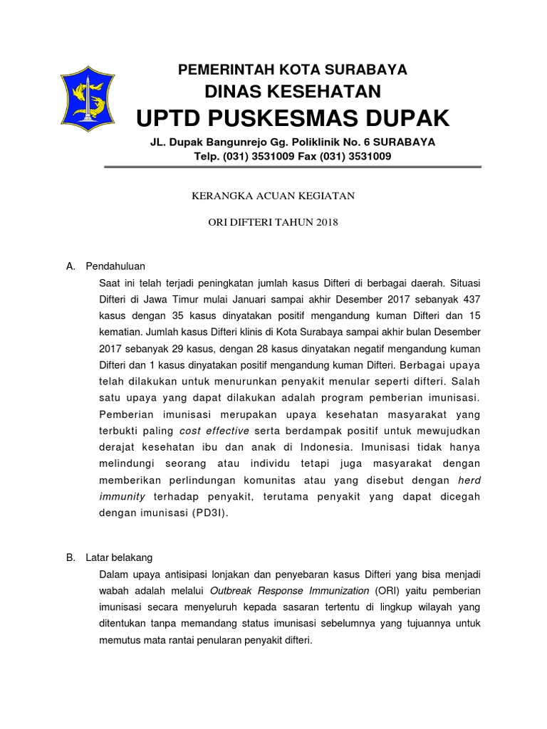 KAK ORI Difteri | PDF